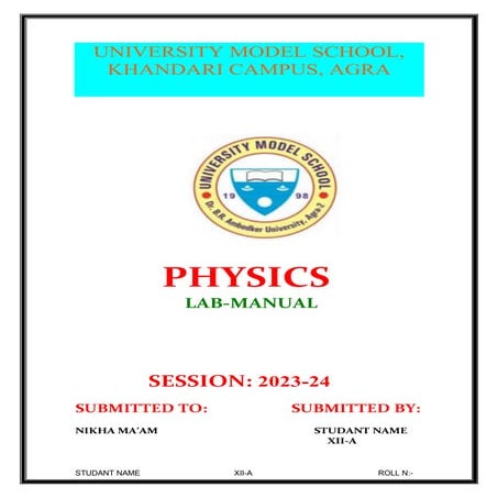 UMS physics lab manual for knibgjbugfgyhfh | PDF