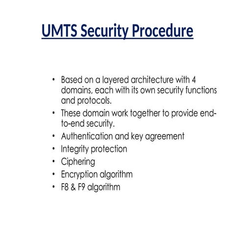 Umts Security Procedure Authentication And Key Procedure Ppt