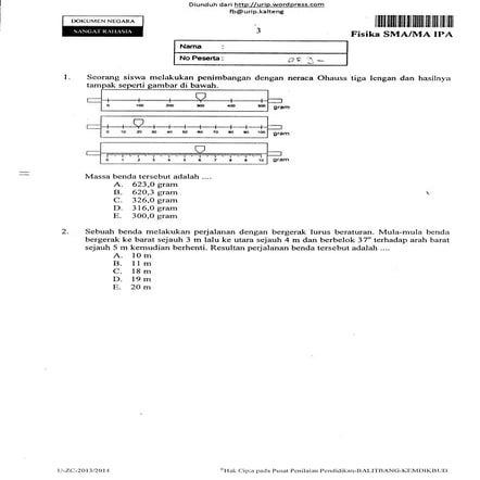 SOAL Un fis-2014-benda-benda-mobil | PDF