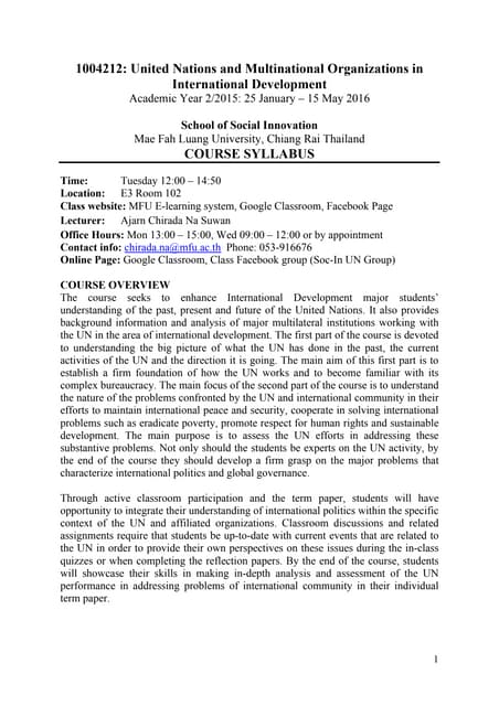 ASEANStudies_TeamCourseSyllabus_MFU-Jan15 | PDF | Education industry ...