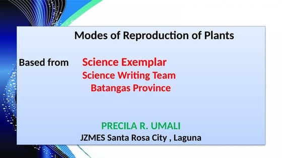 Reproduction in plants | PPT