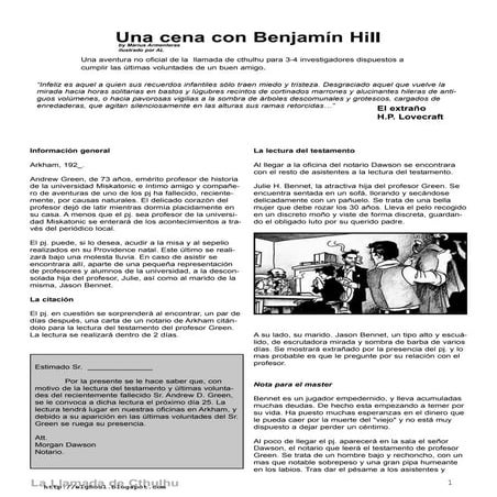 Una Cena Con Benjamin Hill | PDF