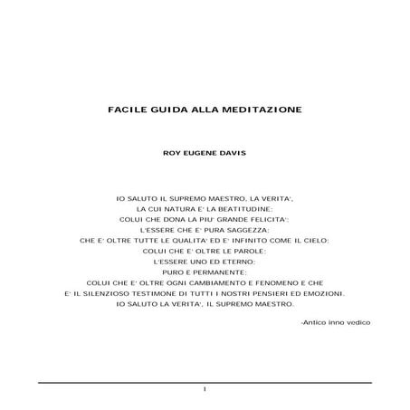 Una facile guida alla meditazione | PDF