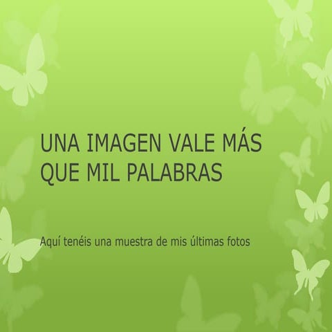 Una imagen vale más que mil palabras | PPTX