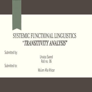 "Transitivity analysis' of Process Types in Poem | PPTX | Family and ...