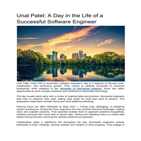Unal Patel_ A Day in the Life of a Successful Software Engineer.pdf