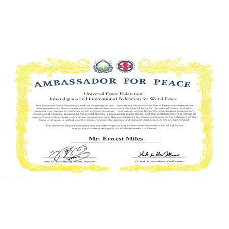 UN Ambassador For Peace | PDF