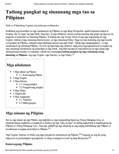 Panahanan sa pamumuhay ng mga unang pilipino | DOCX