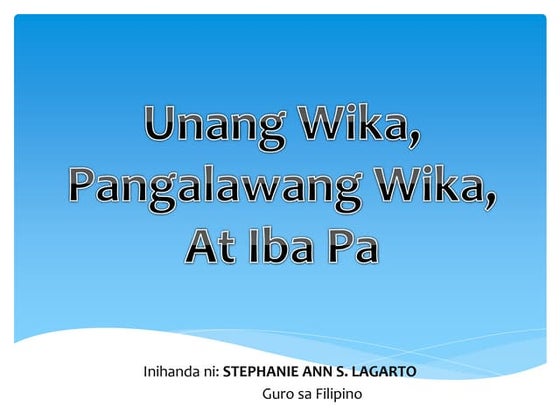 Wikang Filipino | PPT