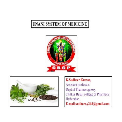 UNANI SYSTEM OF MEDICATION | PDF