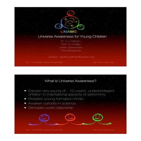 Universe Awareness - Inspiring Young Children with the Beautiful ...