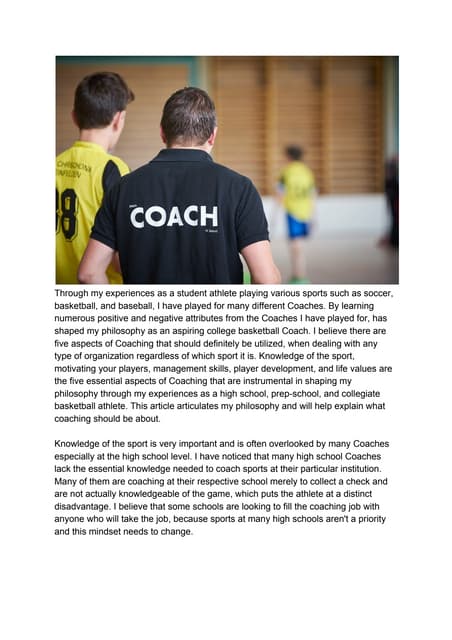 Sports Coaching philosophy | PPT