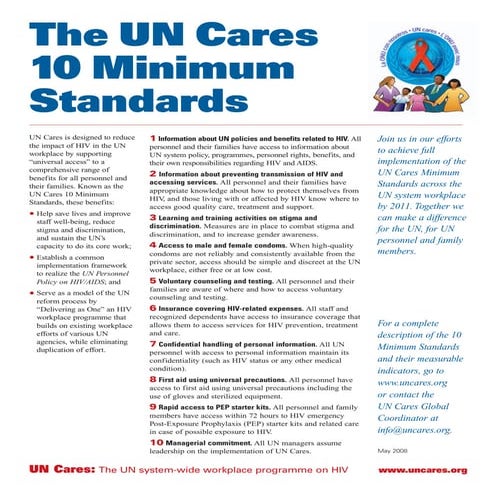 UN Cares 10 Minimum Standards | PDF