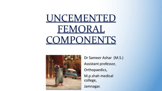 Cemented versus uncemented fixation in total hip replacement | PPT