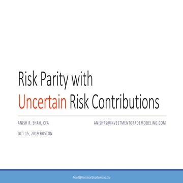 Risk Parity with Uncertain Risk Contributions | PDF