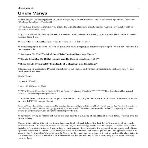 Uncle vanya script | PDF