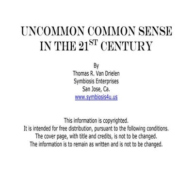 Uncommon Common Sense Ez | PDF