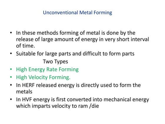 High energy rate forming process | PPTX | Physics | Science