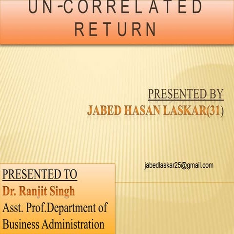 Uncorrelated return | PPTX