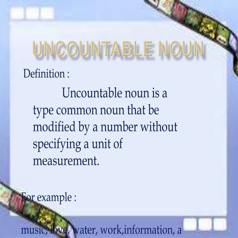 Uncountable noun power point | PPT
