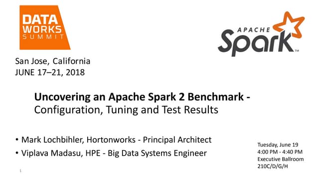 Uncovering An Apache Spark 2 Benchmark Configuration Tuning And Test Results Ppt 9774