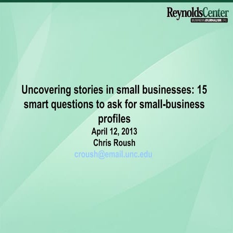 Developing the local story | PPTX