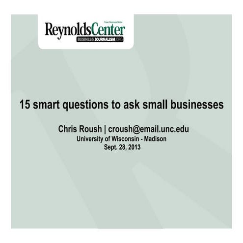 Uncovering Stories in Small Businesses by Chris Roush | PDF | Marketing ...