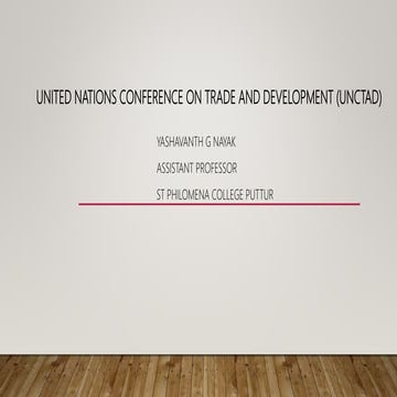 UNCTAD- Yashavanth G Nayak | PPT