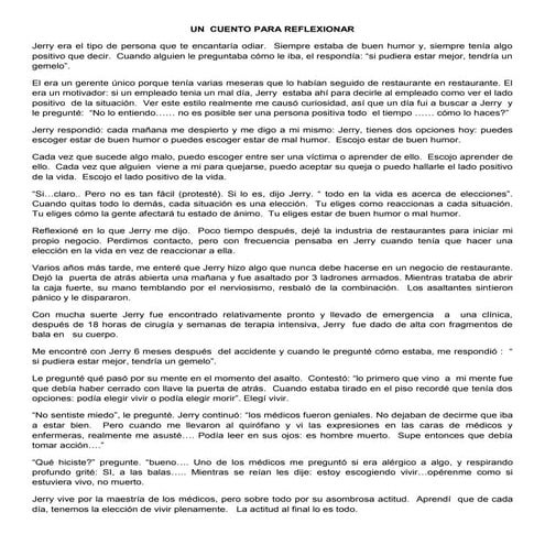 Un cuento para reflexionar | DOCX