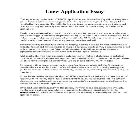 Uncw Application Essay | PDF | Undergraduate Education | College Education