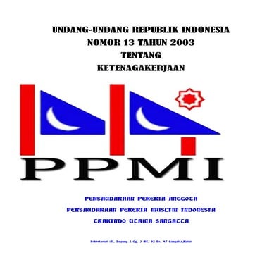 UU No 13 Tahun 2013 tentang Ketenaga Kerjaan | PDF