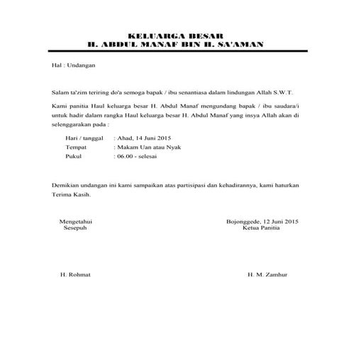 Undangan haul | DOC