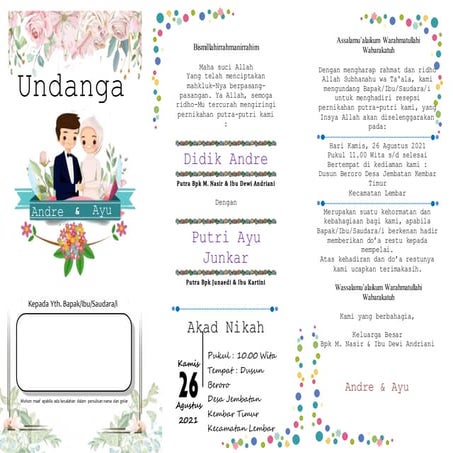 Undangan Nikah Cantik Versi Ms. Word | DOCX