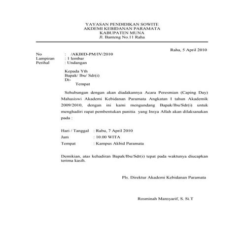 Undangan rapat | DOC