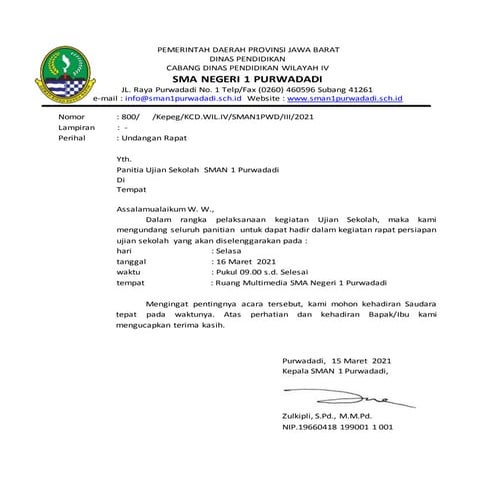 Undangan rapat us | PDF