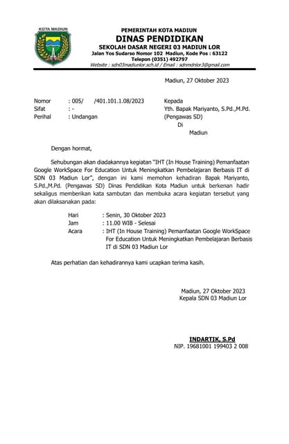 Undangan Pelaksanaan UKM M | PDF