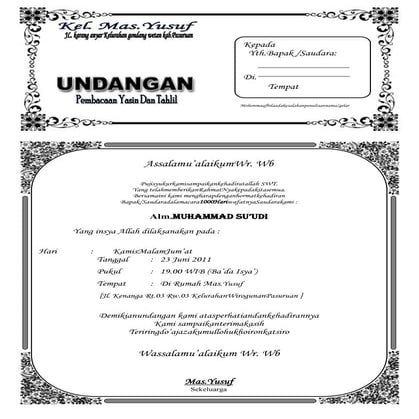 Undangan tahlil | DOC