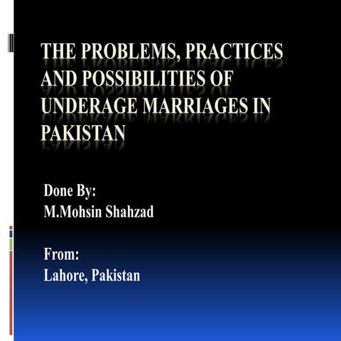 Underage marriages | PPTX