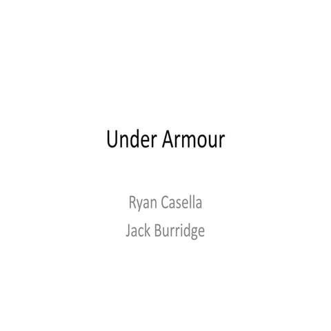 Under armour | PPT