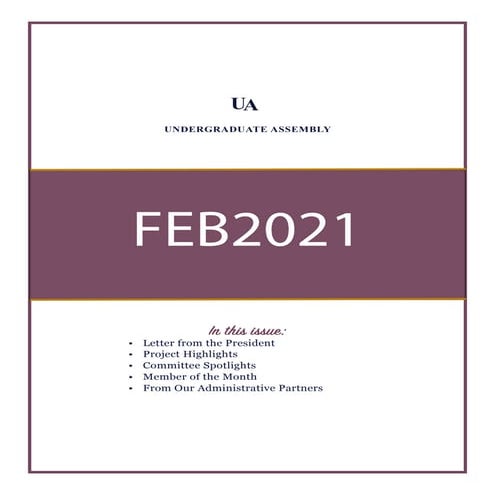 Undergraduate Assembly February Newsletter 2021 | PDF