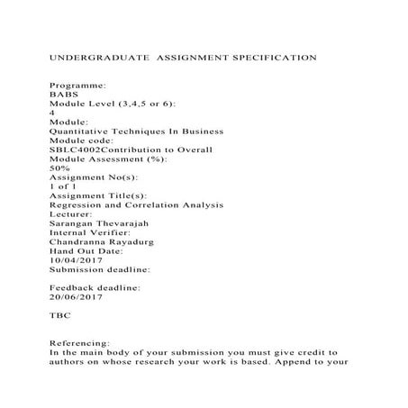 UNDERGRADUATE ASSIGNMENT SPECIFICATION ProgrammeBABSMo.docx