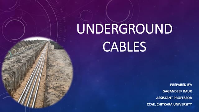 Design and construction of underground cable transmission line | PPTX