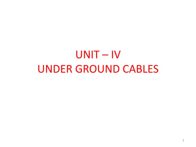 Design and construction of underground cable transmission line | PPTX