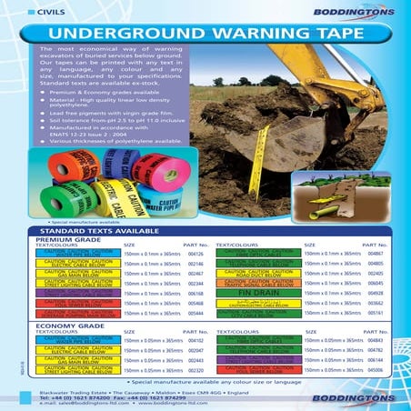 Underground Warning Tape - Caution Electric Cable Below | PDF