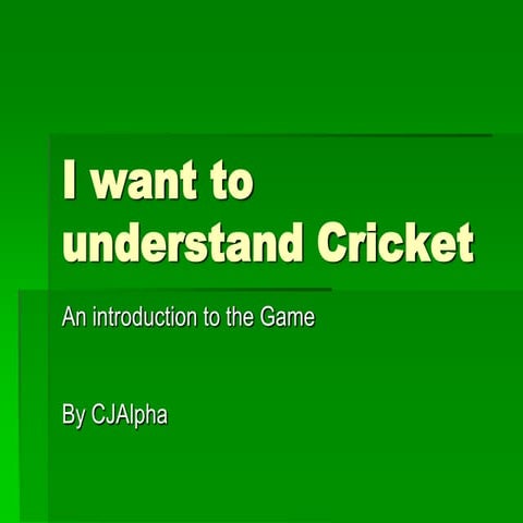 Understand cricket | PPS