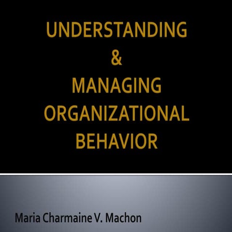 Understanding & Managing Organizational Behavior | PPTX