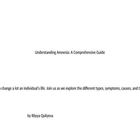 Amnesia | PPT