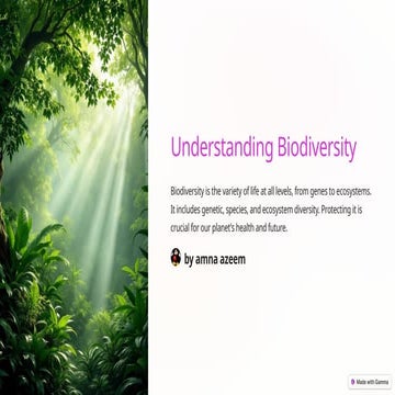 Introduction to Biodiversity and its impacts | PPTX