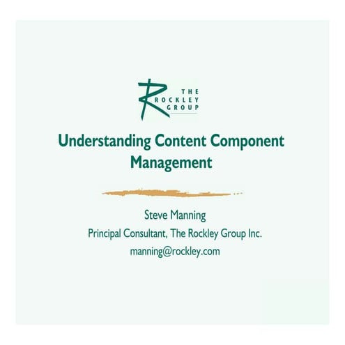 Understanding Content Component Management | PDF