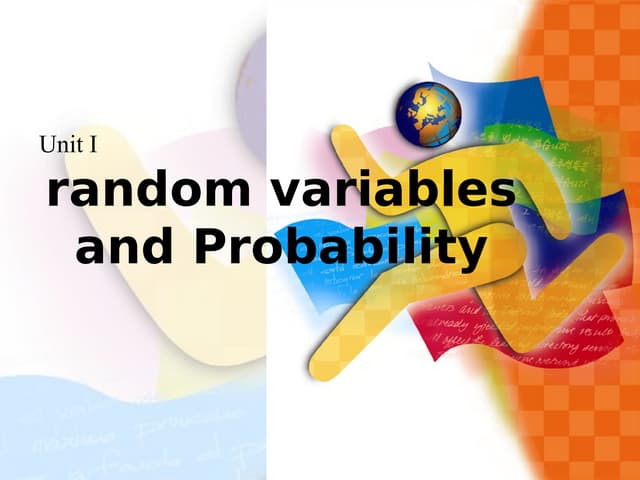 Chapter 1 random variables and probability distributions | PPTX